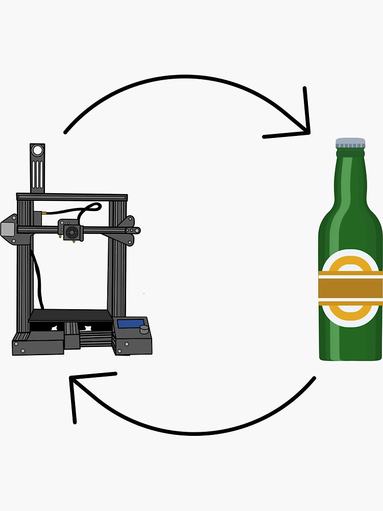 "Beer 3D Printer" Sticker for Sale by Printint | Redbubble