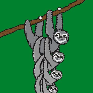 "Sloth family" Sticker for Sale by plushism | Redbubble