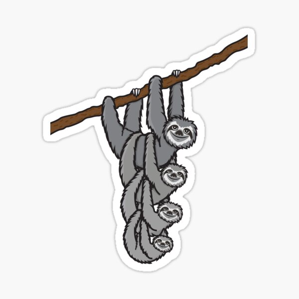 "Sloth family" Sticker for Sale by plushism | Redbubble