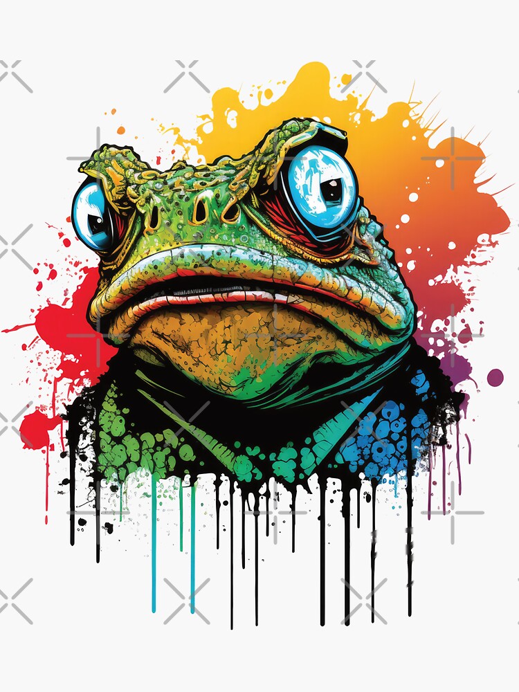 Australian Cane Toad Graffiti Large Amphibian Toad Sticker For Sale By Degryps Redbubble