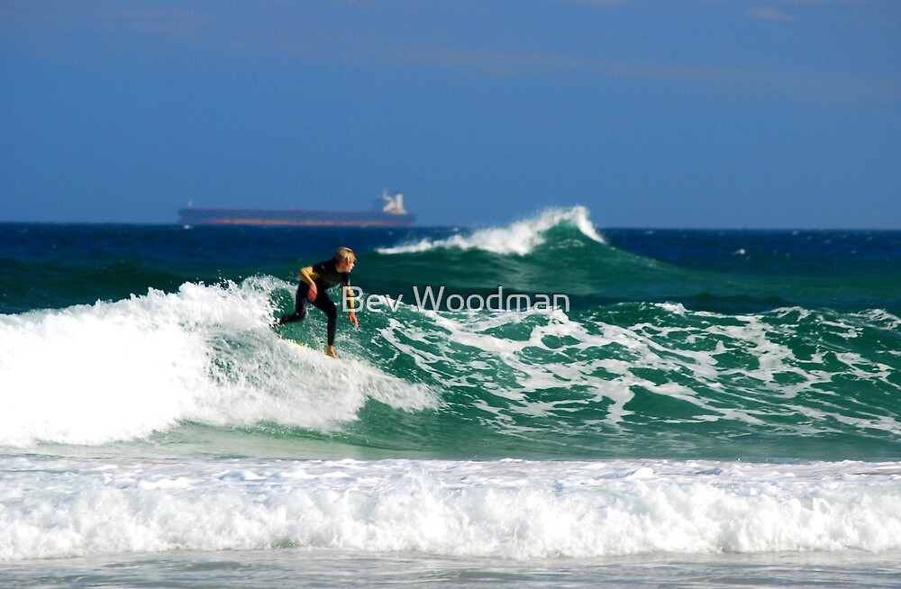 "Surf, Waves and Coal Ships - Redhead Beach NSW" by Bev Woodman | Redbubble