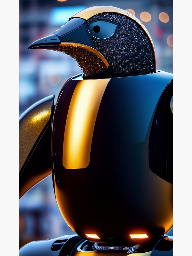 "Robot penguin from the future." Sticker for Sale by Maniock | Redbubble