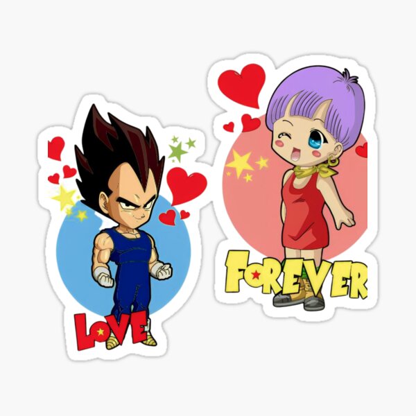 "Valentine's day Vegeta & Bulma : love forever " Sticker for Sale by ...