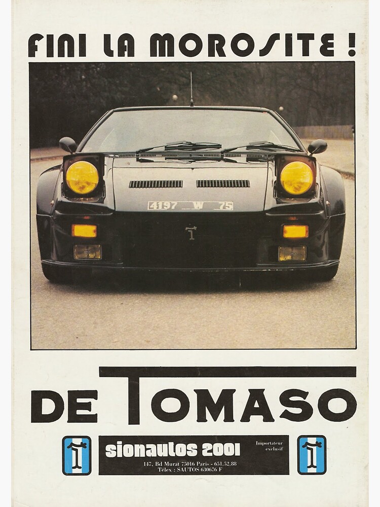 "De Tomaso Pantera ad (French)" Sticker for Sale by Finlandese | Redbubble