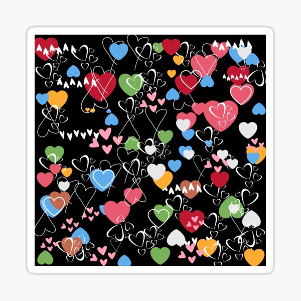 "MULTI-COLORED HEARTS A FLUTTER" Sticker for Sale by newdecor | Redbubble