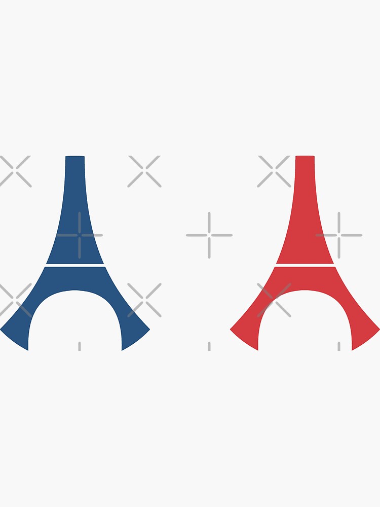 Sticker « Logo PSG Paris Saint Germain Tour Eiffel bleu et rouge sur ...
