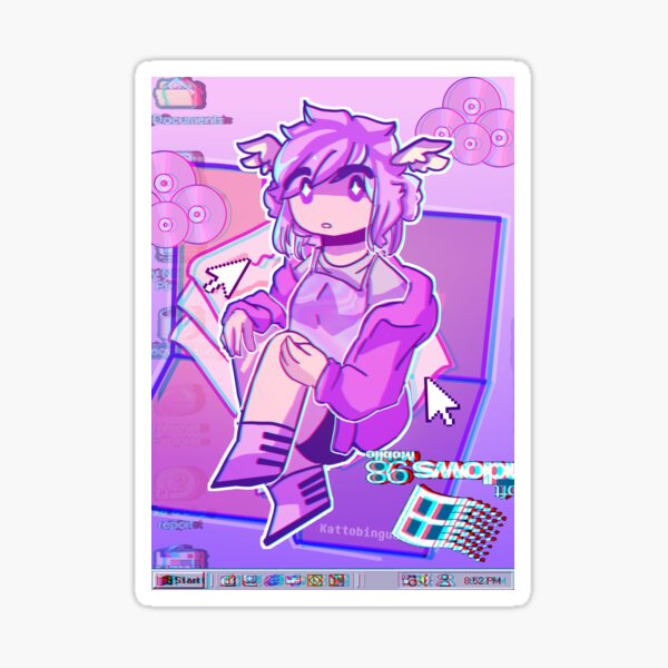 "computer girl" Sticker by iAlterUniverse | Redbubble