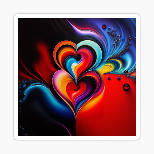 "Waves Joining of Two Hearts" Sticker for Sale by awalite1956 | Redbubble