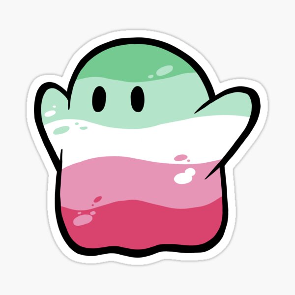 "Spooky Fluid Ghost Abrosexual Pride Flag" Sticker for Sale by ...