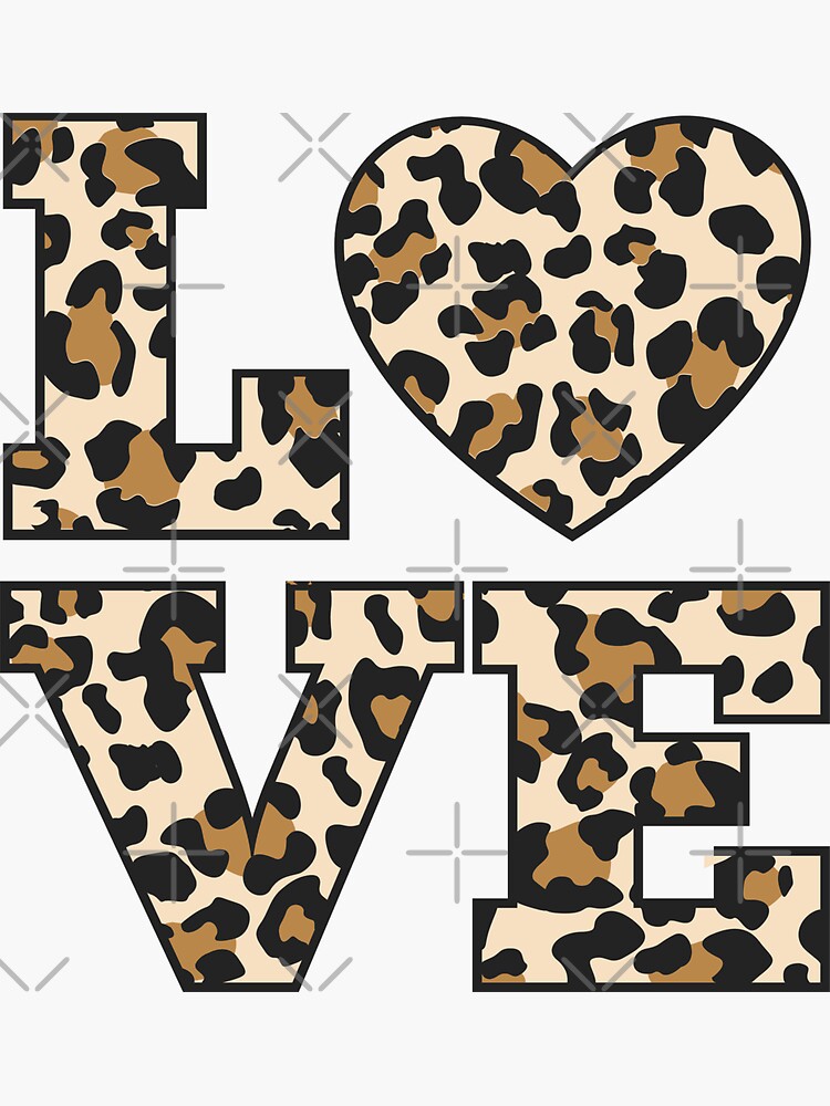"Leopard print Love " Sticker for Sale by Singinglover | Redbubble