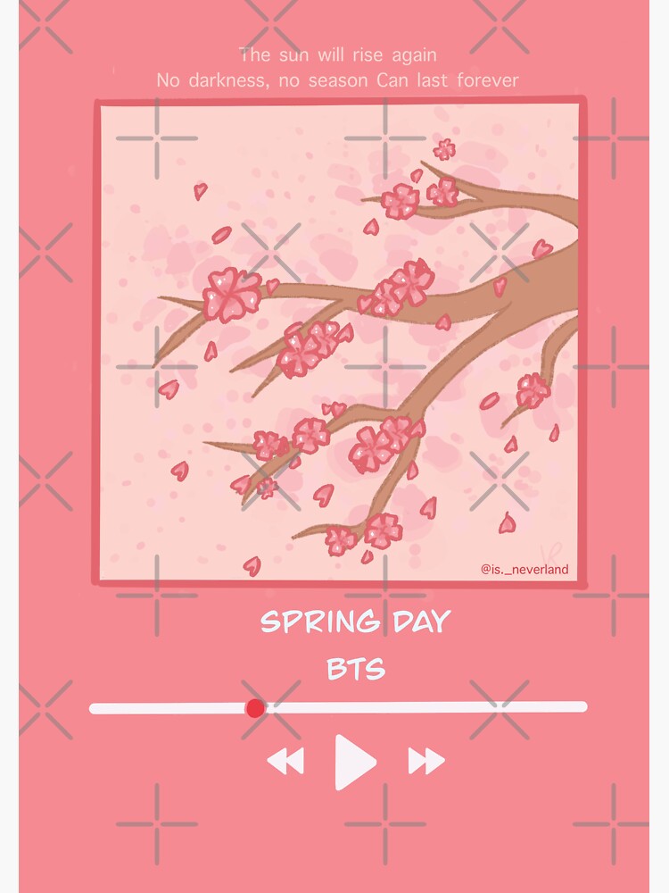 "BTS , spring day sticker" Sticker for Sale by IsNeverland | Redbubble
