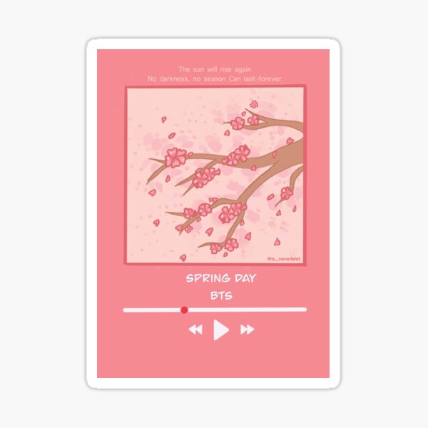"BTS , spring day sticker" Sticker for Sale by IsNeverland | Redbubble