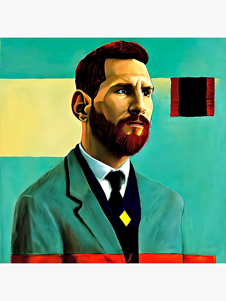 "Messi in suit" Sticker for Sale by bogfl | Redbubble