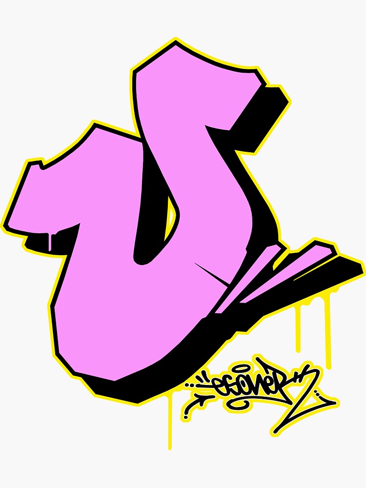 "PINK LETTER U BY ESONE URBAN GRAFFITI STREET STYLE " Sticker for Sale ...