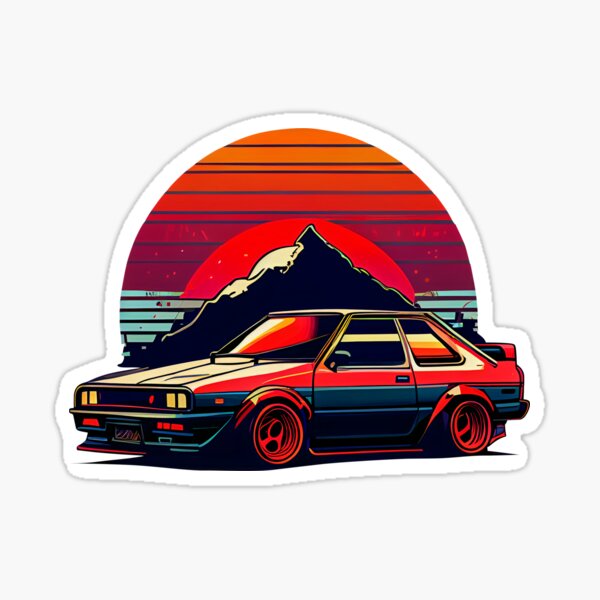 "80s retro car" Sticker for Sale by lightsonfire | Redbubble