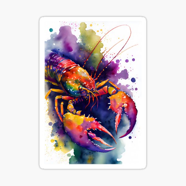 "Mardi Gras Crayfish Crawfish Rainbow Festive Colors Watercolor ...