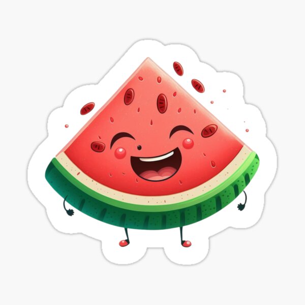 "Cute Smiling Watermelon Kawaii having fun" Sticker for Sale by ...