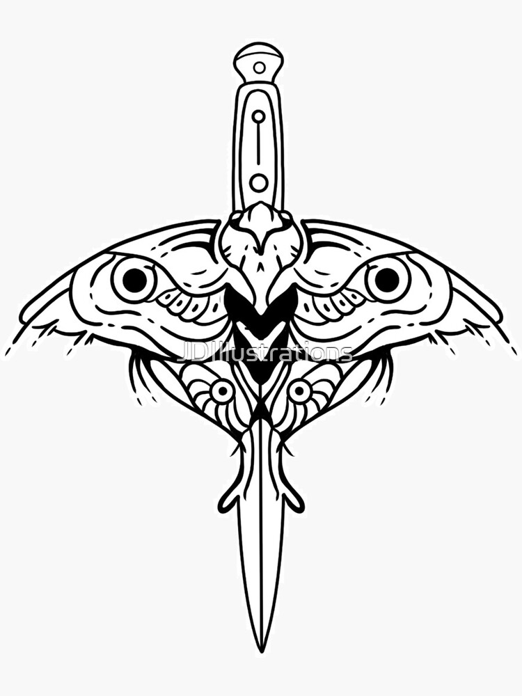 "The Last of Us Moth and Dagger" Sticker for Sale by JDIllustrations ...