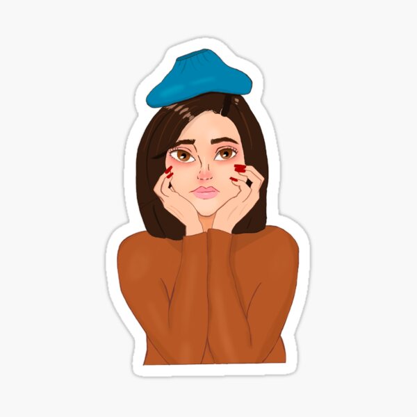 "Sick Girl" Sticker for Sale by aestheticartssa | Redbubble