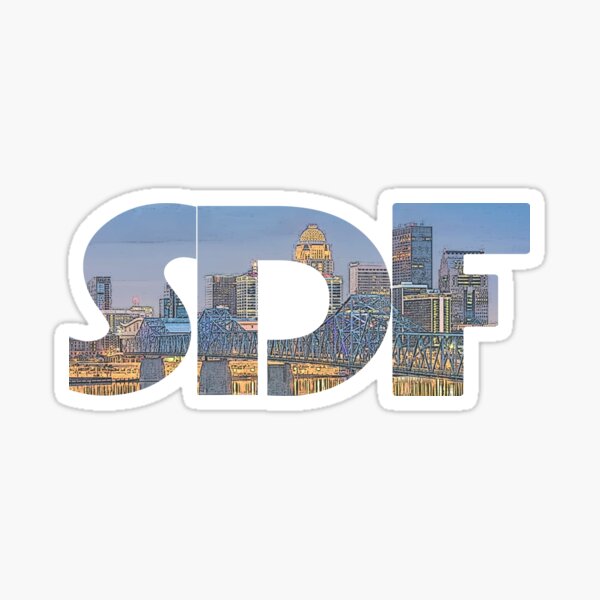 "Louisville, Kentucky SDF Cityscape" Sticker for Sale by CrabbyLobster ...