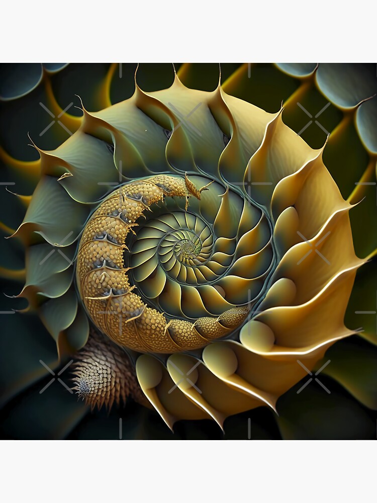 "Fibonacci spiral - Naturepunk - ai generated images" Sticker for Sale ...