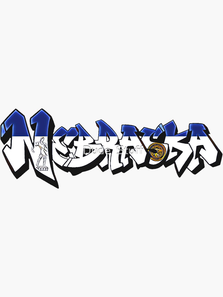 "Vintage Nebraska License Plate Flag Graffiti - Blue - Available on ...