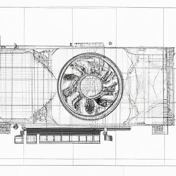 "futuristic gpu engineering drawing" Sticker for Sale by MitchellHouse ...