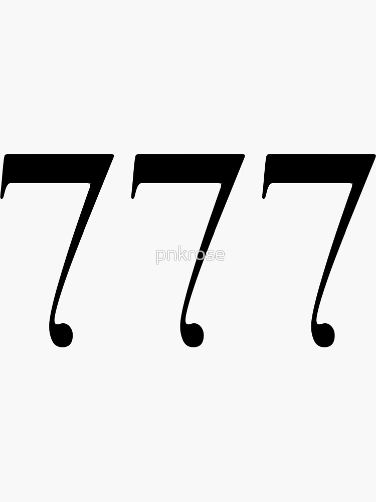 "777 angel number " Sticker for Sale by pnkrose | Redbubble