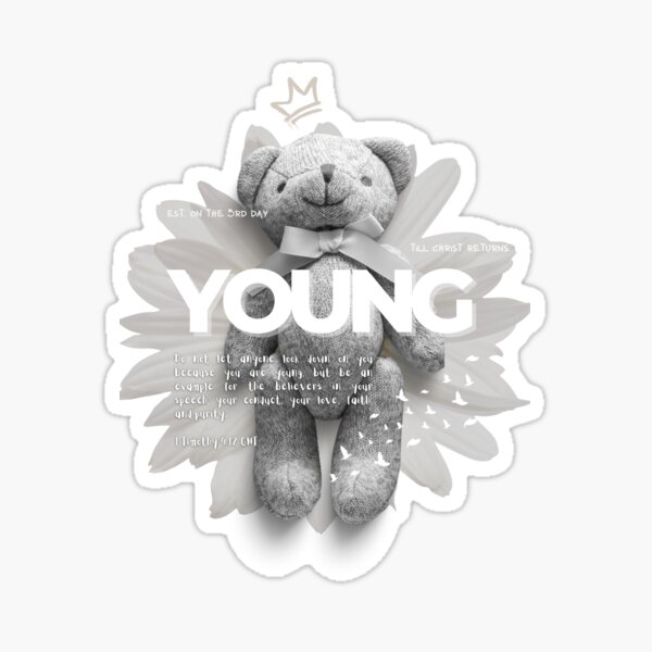 "YOUNG" Sticker for Sale by Wolffe-Art | Redbubble
