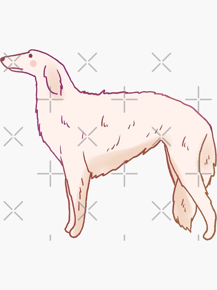 "borzoi drawing " Sticker for Sale by Mayarart | Redbubble