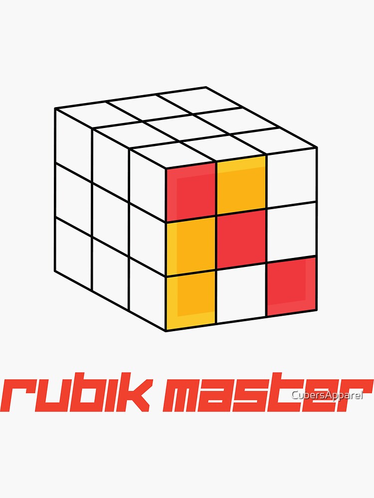 "Rubik Master" Sticker for Sale by CubersApparel | Redbubble