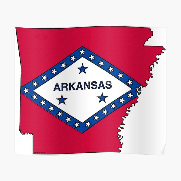 "Arkansas Map With Arkansas State Flag" Poster for Sale by Havocgirl ...
