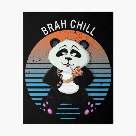 "Retro Brah chill panda with gold and smoothie " Art Board Print for ...
