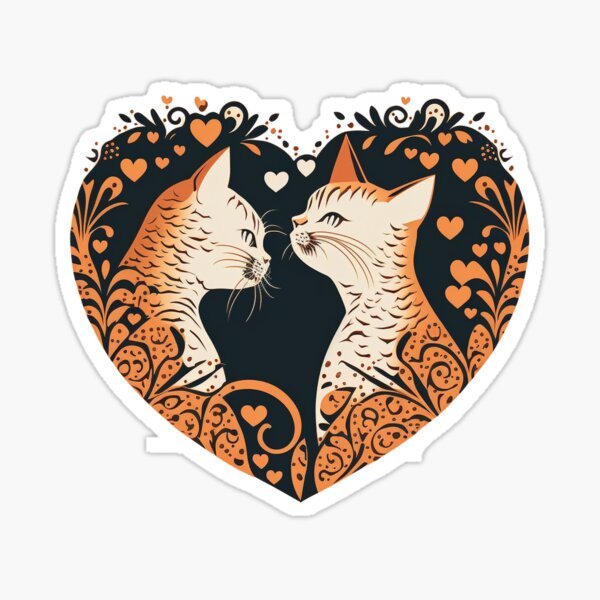 "Cat love" Sticker for Sale by Consciousmess | Redbubble