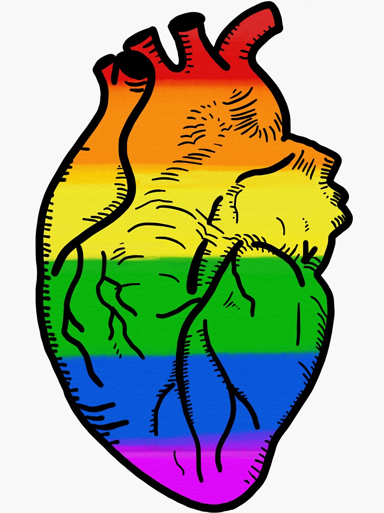 "LGBT Heart" Sticker by Social-T | Redbubble