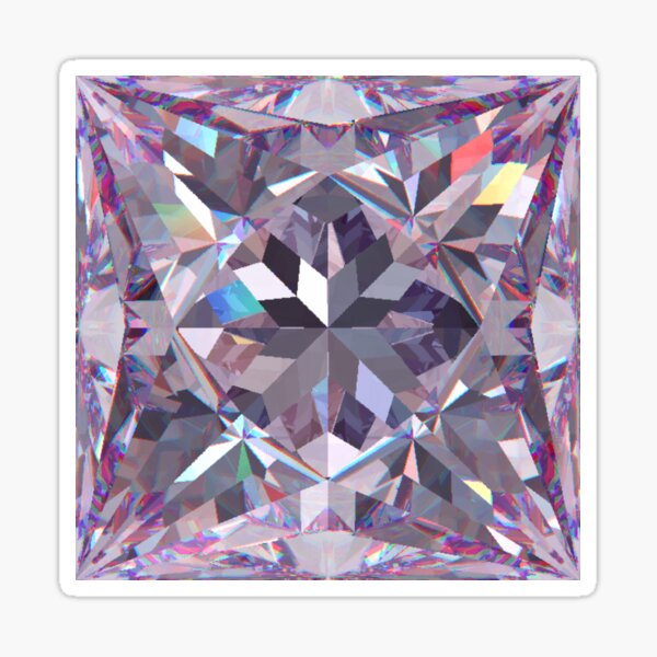 "Square Princess Cut Purple Sapphire Gemstone" Sticker for Sale by ...