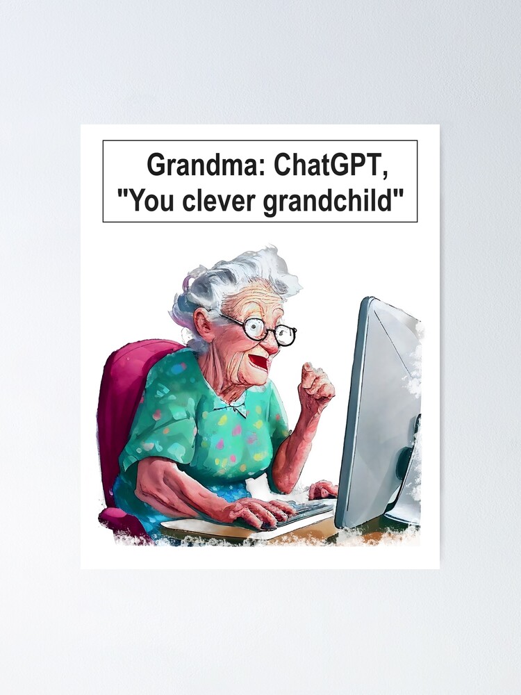 "Funny Jokes ChatGPT, Grandma and Chat GPT, clever grandchild, Fun ...