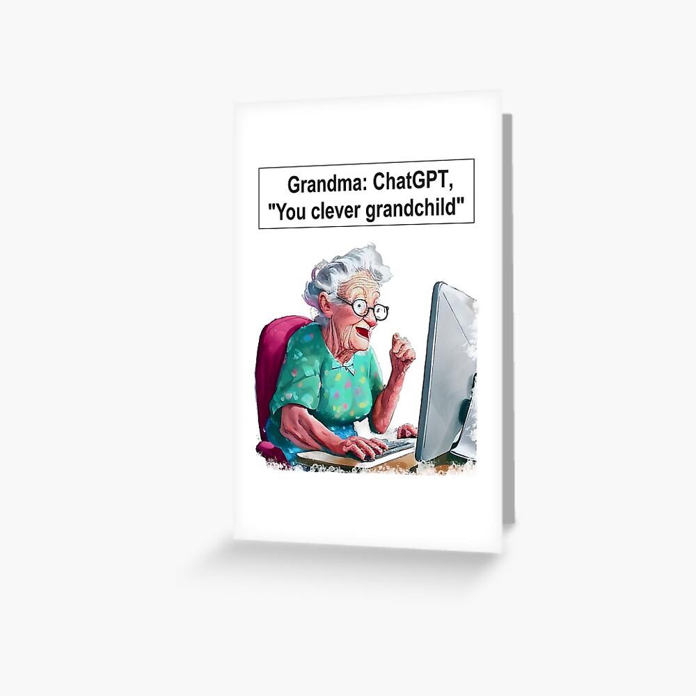 "Funny Jokes ChatGPT, Grandma and Chat GPT, clever grandchild, Fun ...