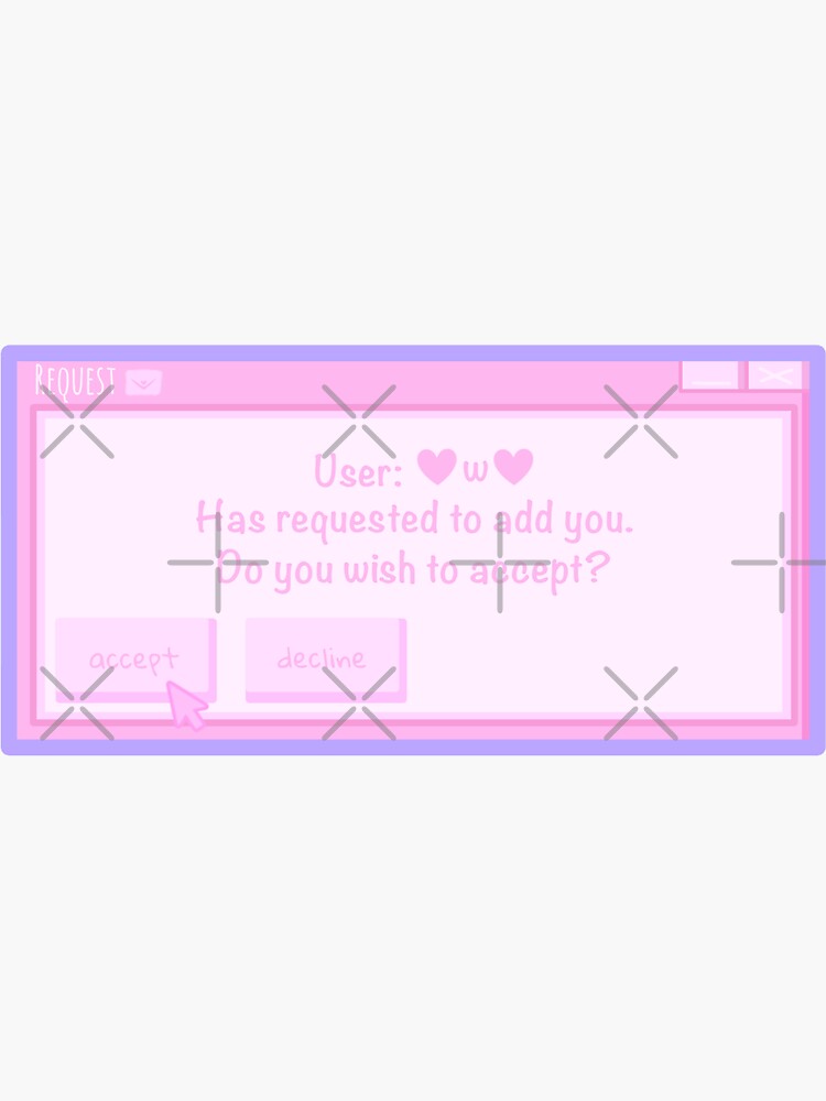 "Pink Aesthetic Pop-up Message - Request" Sticker for Sale by Nyxaline ...