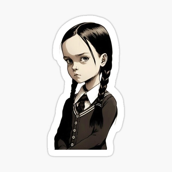 "Wednesday Addams " Sticker for Sale by CatgoDigital | Redbubble