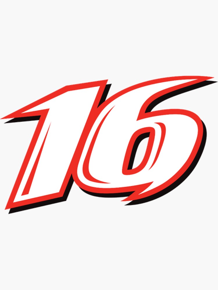 "Racing Number 16" Sticker for Sale by motorworld | Redbubble