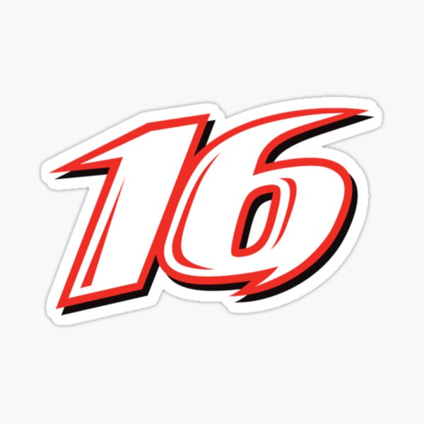 "Racing Number 16" Sticker for Sale by motorworld | Redbubble