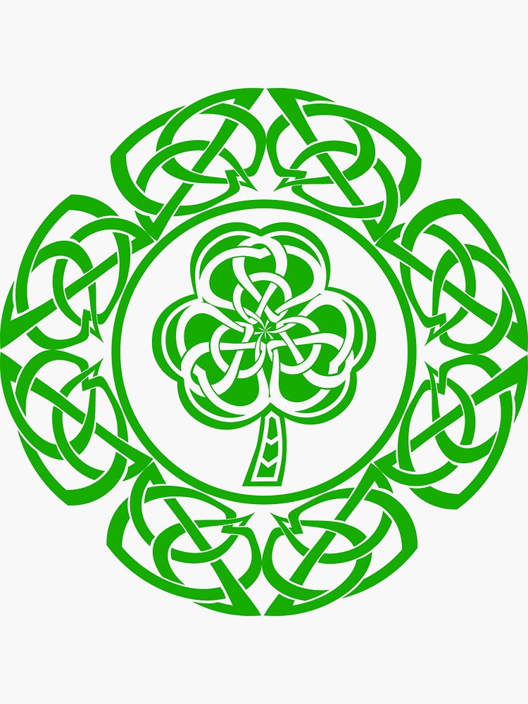 "St. Patrick's Celtic Irish Shamrock Shield Traditional Irish Art ...