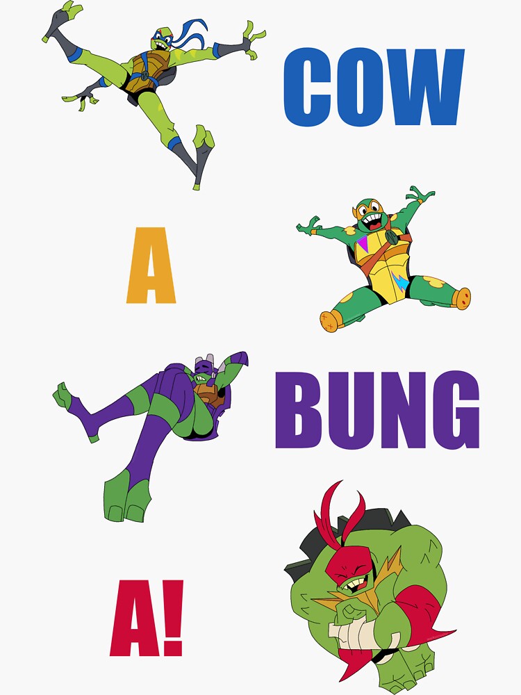 "Cowabunga!" Sticker for Sale by wackycreator | Redbubble