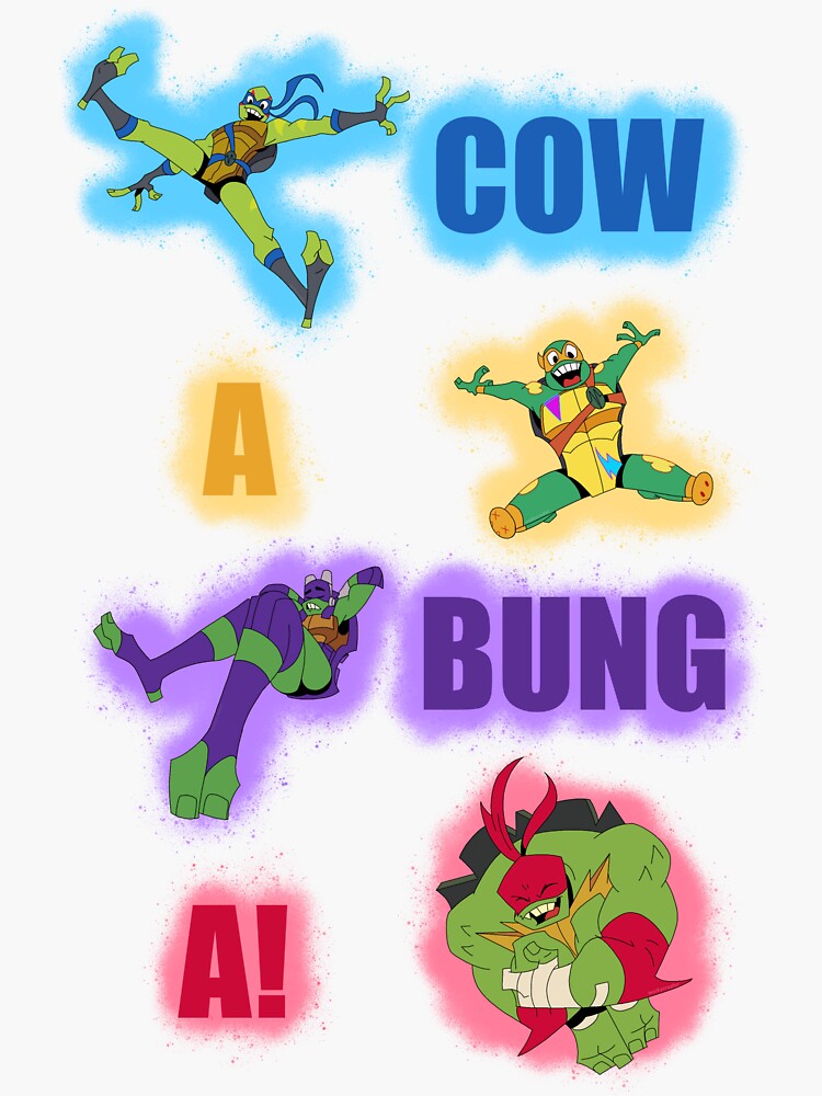 "Cowabunga! (with spray paint)" Sticker for Sale by wackycreator ...