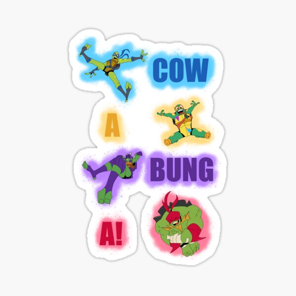 "Cowabunga! (with spray paint)" Sticker for Sale by wackycreator ...