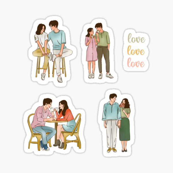 "Romantic couple" Sticker for Sale by maryamazhar7654 | Redbubble