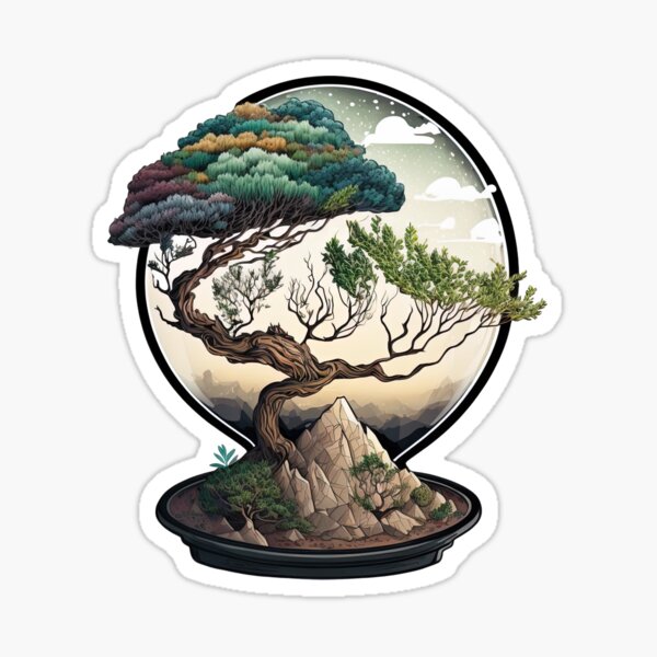 "Bonsai Tree Terrarium" Sticker for Sale by RoninCreator | Redbubble
