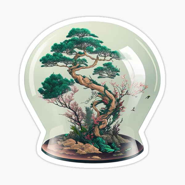 "Bonsai Tree Terrarium" Sticker for Sale by RoninCreator | Redbubble