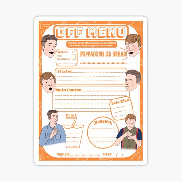 "Off menu podcast poster163" Sticker for Sale by MarceloHuels | Redbubble